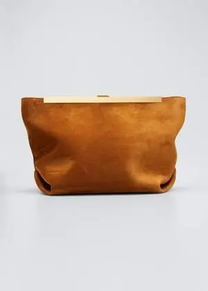 Khaite Augusta Suede Envelope Clutch Bag - One-color
