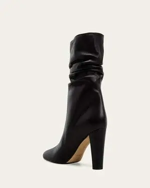 Manolo Blahnik Calasso Napa Slouchy Mid Booties - Black
