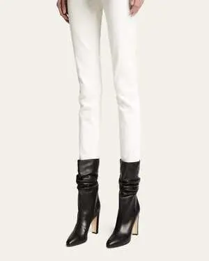 Manolo Blahnik Calasso Napa Slouchy Mid Booties - Black