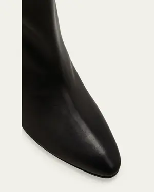 Manolo Blahnik Calasso Napa Slouchy Mid Booties - Black