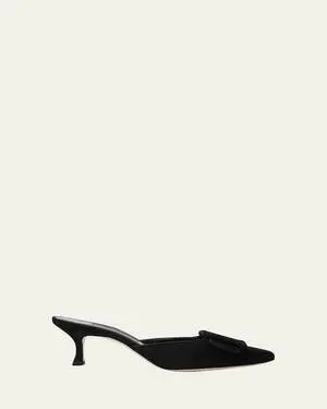 Manolo Blahnik Maysale Mules - Black