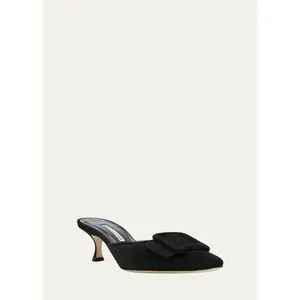 Manolo Blahnik Maysale Mules - Black