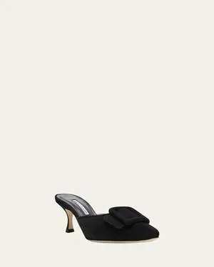 Manolo Blahnik Maysale Mules - Black