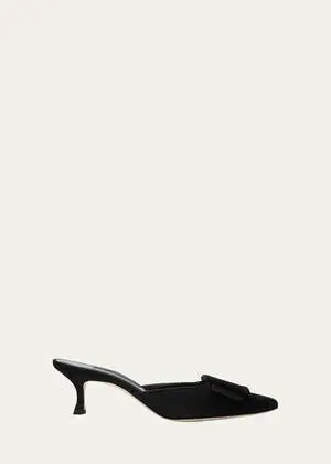 Manolo Blahnik Maysale Mules - Black