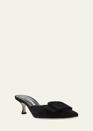 Manolo Blahnik Maysale Mules - Black