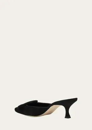Manolo Blahnik Maysale Mules - Black