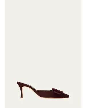 Manolo Blahnik Manolo Blahnik Maysale Mules Dark Red