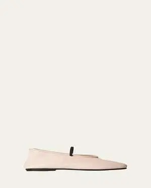 THE ROW Lambskin Ballerina Flats - Milk