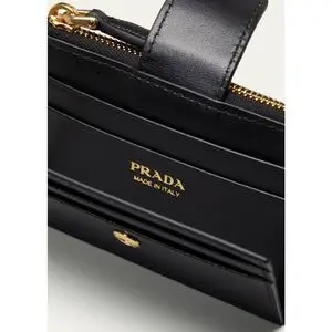 Prada Saffiano Card Case With Triangle Snap
