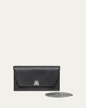 Akris Anouk Cervo Leather Clutch Bag - Black