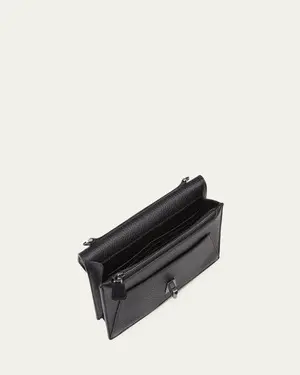 Akris Anouk Cervo Leather Clutch Bag - Black