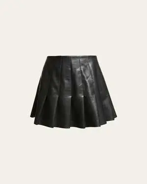 Alice + Olivia Carter Vegan Leather Mini Skirt - Black