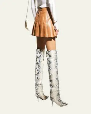 Alice + Olivia Carter Vegan Leather Mini Skirt - Camel
