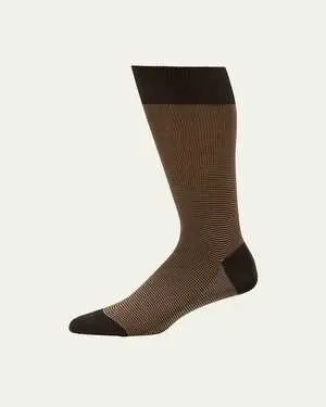 Pantherella Pantherella Tewkesbury Birdseye Midcalf Socks Dark Brown