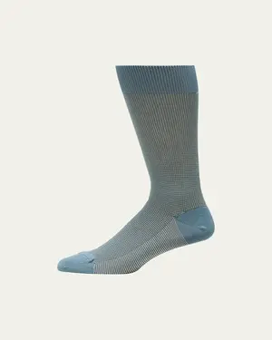Pantherella Pantherella Tewkesbury Birdseye Midcalf Socks Hazey Blue