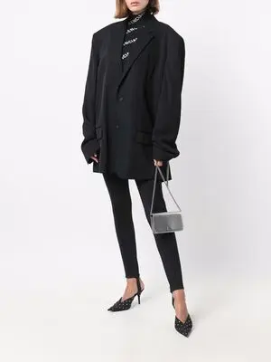 Balenciaga Logo Patch Cotton Blazer