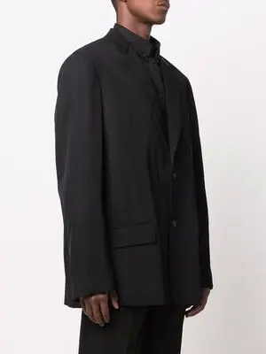 Balenciaga Logo Patch Cotton Blazer