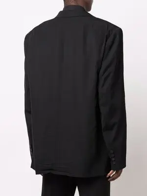 Balenciaga Logo Patch Cotton Blazer