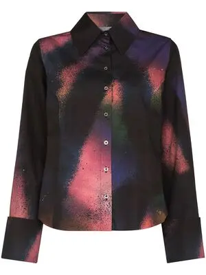 MARQUES' ALMEIDA Abstract Print Cuffs Shirt - Pink