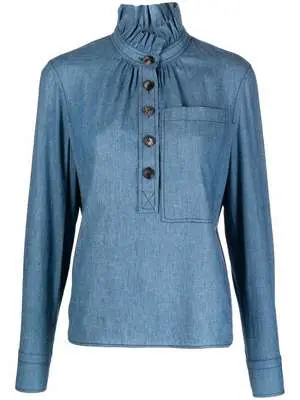 Tory Burch Ruffle-neck Blouse