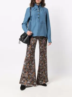 Tory Burch Ruffle-neck Blouse