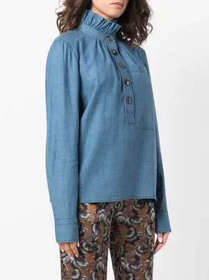 Tory Burch Ruffle-neck Blouse