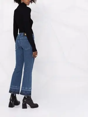 Versace Logo-patch Cropped Jeans