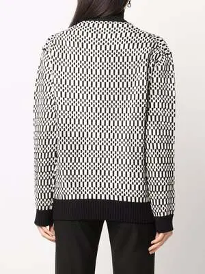 JIL SANDER Scarf-detail Patterned Jumper - White