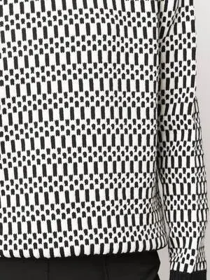JIL SANDER Scarf-detail Patterned Jumper - White