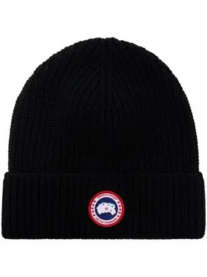 Canada Goose Arctic Disc Ribbed-knit Beanie - Black