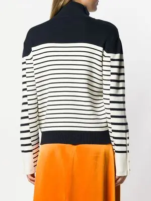 JW Anderson Striped High Neck Wool Jumper - Blue