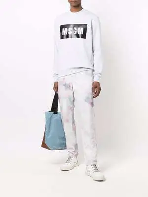MSGM Logo-print Cotton Sweatshirt - Grey