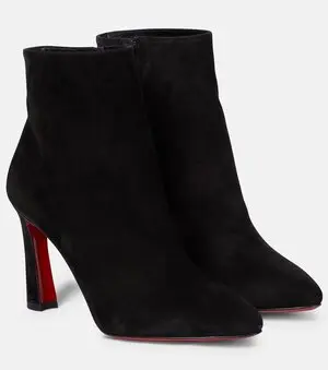CHRISTIAN LOUBOUTIN Eleonor 85 Suede Ankle Boots - Black