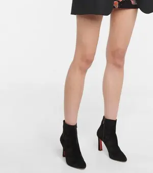 CHRISTIAN LOUBOUTIN Eleonor 85 Suede Ankle Boots