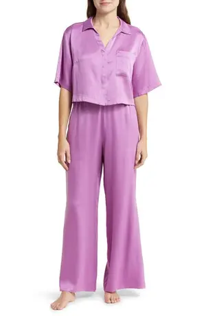 Lunya Washable High Waist Silk Pajamas Atmospheric Fuchsia