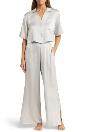 Lunya Washable High Waist Silk Pajamas Cloud