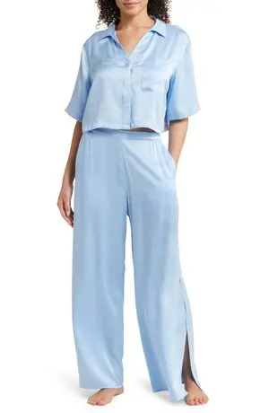 Lunya Washable High Waist Silk Pajamas Equanimity Sky