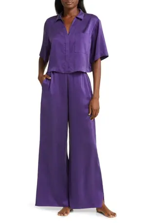 Lunya Washable High Waist Silk Pajamas Flying Fig