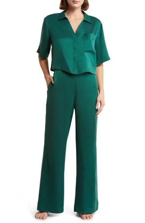 Lunya Washable High Waist Silk Pajamas Hum Forest
