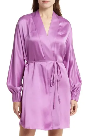 Lunya Washable Silk Robe Atmospheric Fuchsia