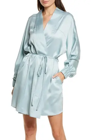 Lunya Washable Silk Robe Cumulus Blue