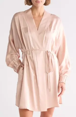 Lunya Washable Silk Robe - Delicate Pink