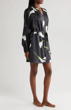 Lunya Washable Silk Robe - Floating Lily Large