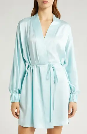 Lunya Washable Silk Robe Infinity Blue