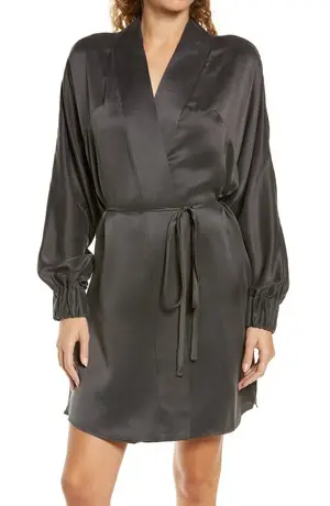 Lunya Washable Silk Robe Meditative Grey
