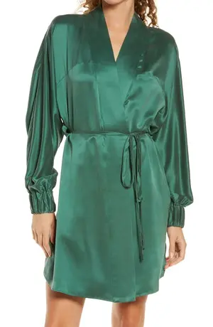 Lunya Washable Silk Robe Opulent Green
