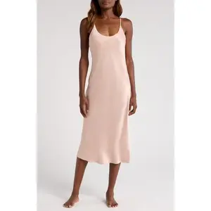 Lunya Washable Silk Slipdress Nightgown - Delicate Pink