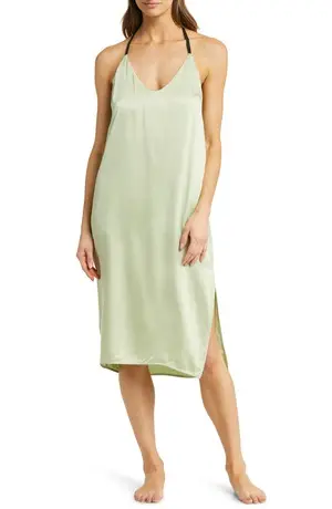 Lunya Washable Silk Slipdress Nightgown Ethereal Green