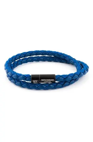 Tateossian Tateossian Double Wrap Braided Bracelet Blue