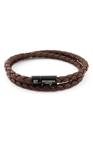 Tateossian Tateossian Double Wrap Braided Bracelet Browndnu